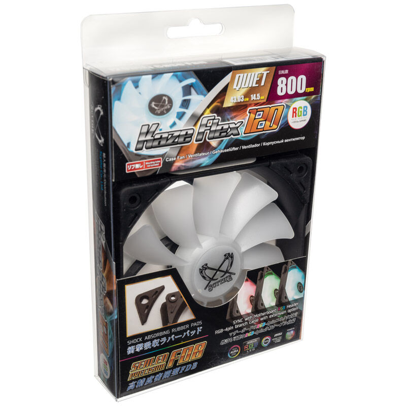 Scythe Kaze Flex RGB fan, 800 rpm - 120mm - Watercooling UK