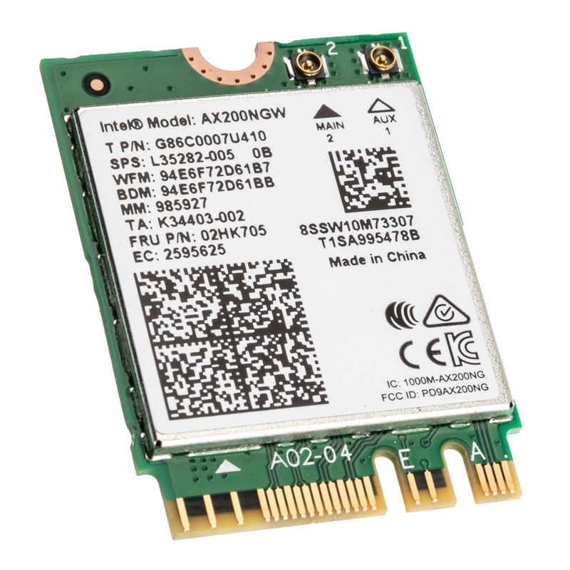 Intel Wi-Fi 6 AX200, WLAN + Bluetooth 5.0 Adapter - M.2 / A-E-key ...