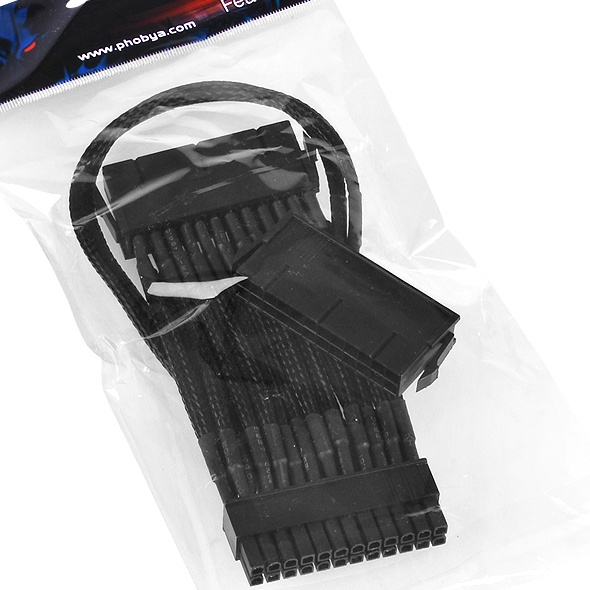 Phobya 24Pin 2-way PSU starting cable - single sleeve - black ...