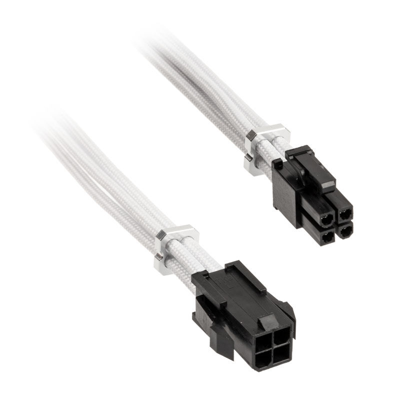 BitFenix Alchemy 4-pin ATX12V extension cable, 45 cm, sleeved - white ...