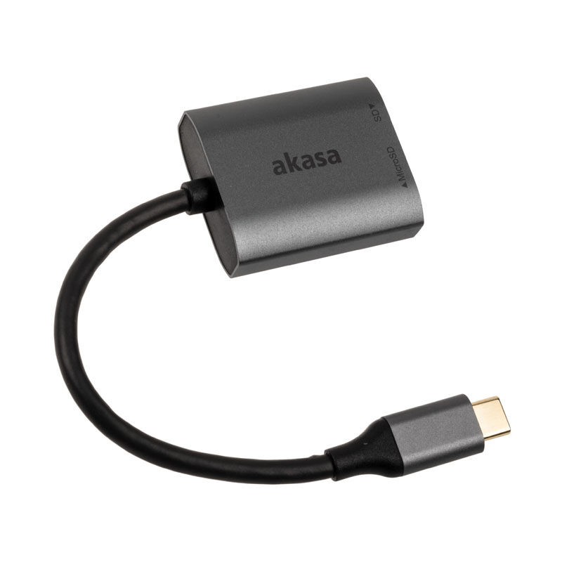 Akasa USB 3.2 Gen1 Type-C Dual Card Reader - silver - Watercooling UK
