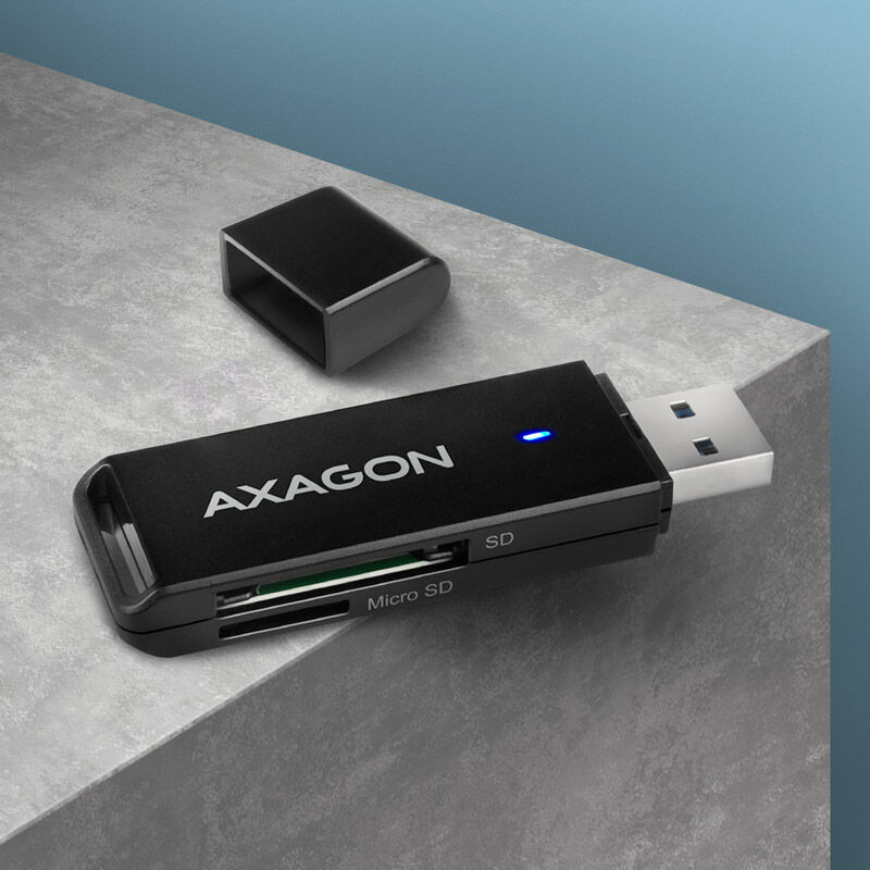 AXAGON CRE-S2N Card Reader USB-A 3.2 Gen 1, SD, microSD - black ...