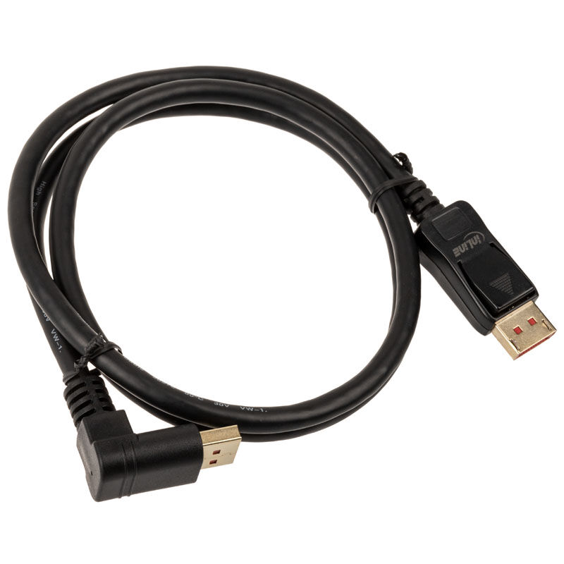 InLine 8K4K DisplayPort cable, angled upwards, black - 1m - Watercooling UK