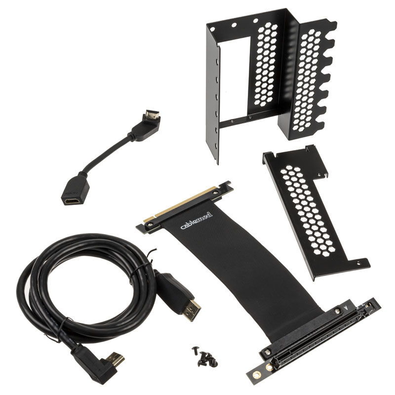 CableMod vertical graphics card support with PCIe x16 riser cable, 1x ...