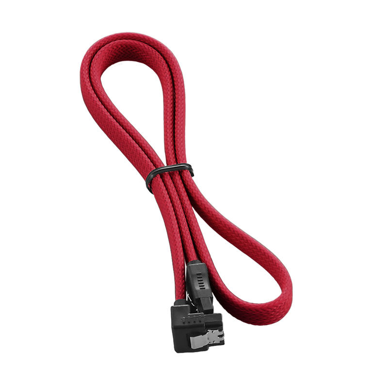 CableMod ModMesh Right Angle SATA 3 Cable 60cm - red - Watercooling UK