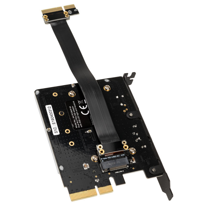 Akasa Dual M.2 PCI-E RGB LED Adapter Card - Watercooling UK