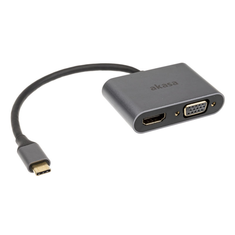 Akasa USB Type C 2-in-1 display adapter - silver - Watercooling UK