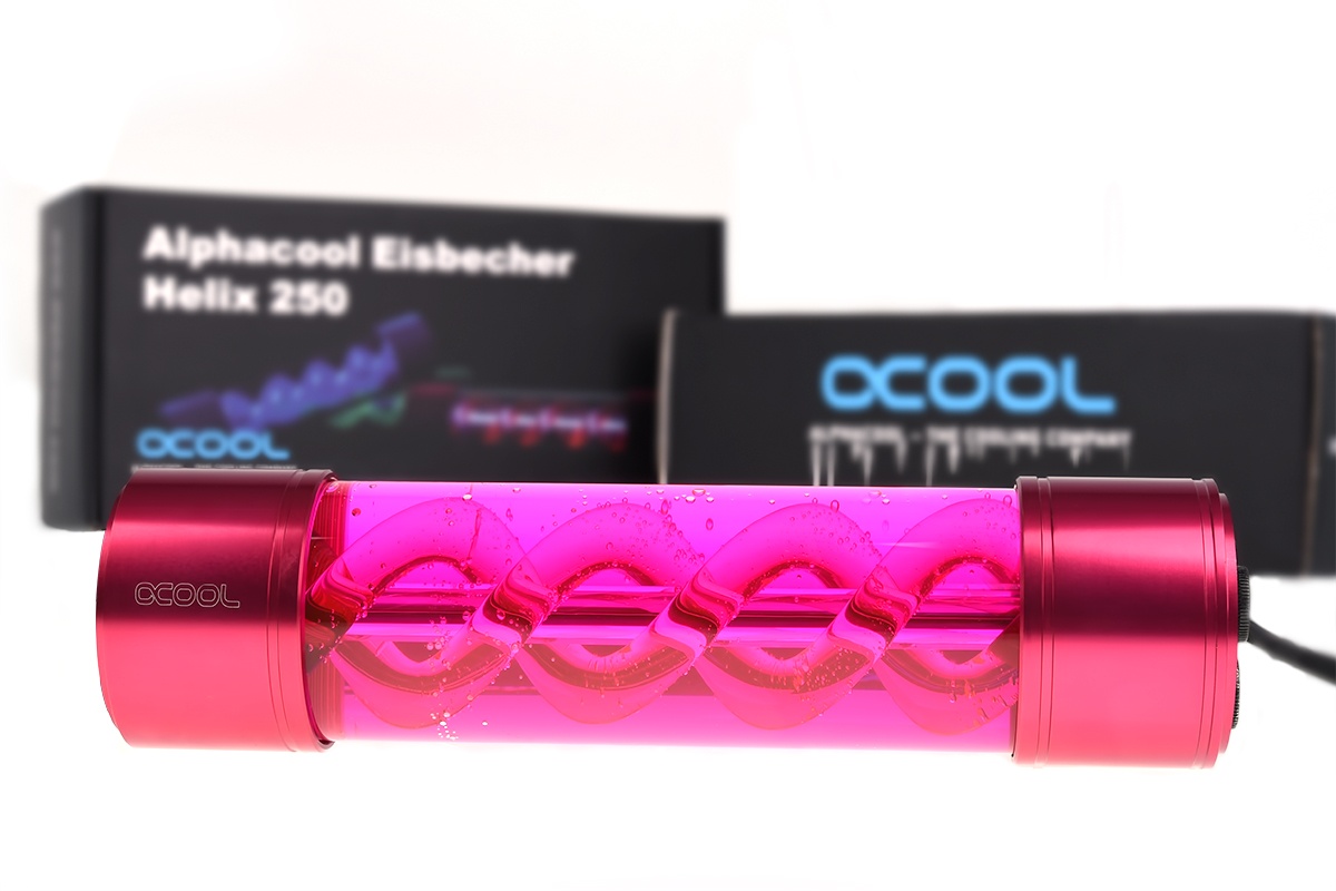 Alphacool Eisbecher Helix 250mm reservoir - red - Watercooling UK