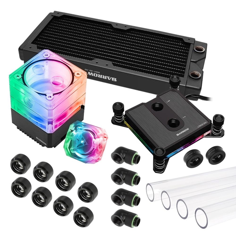 Barrow Composite Micro Jet Series, 240mm RGB Hard Tube Watercooling Kit ...