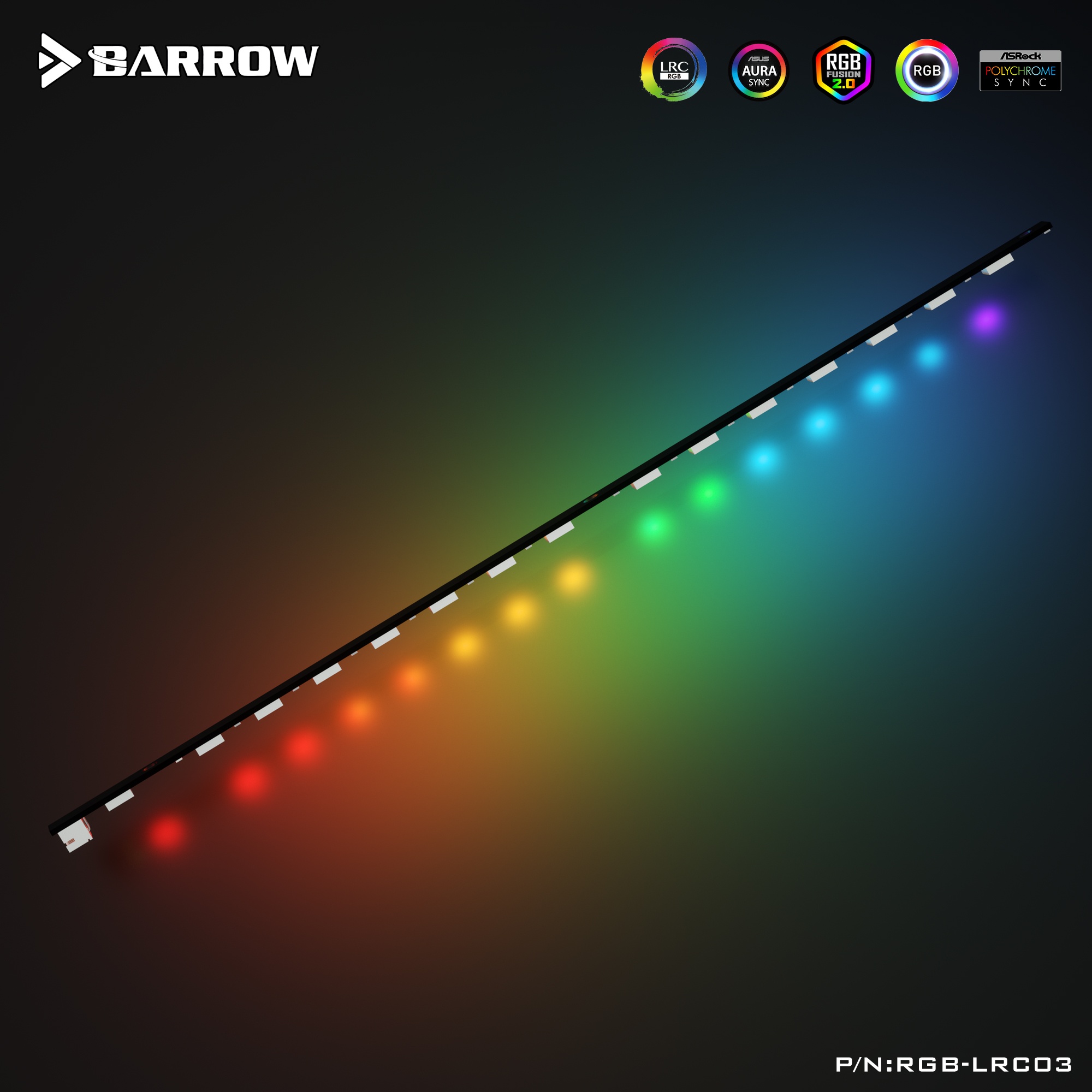 Barrow LRC 2.0 LED Flat RGB Strip 15 Lights - 20cm - Watercooling UK
