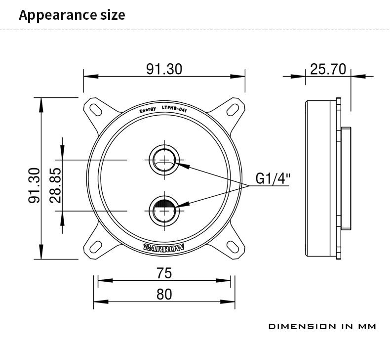Barrow Supreme Infinity Mirror CPU Waterblock, LRC 2.0 RGB, INTEL 115x ...