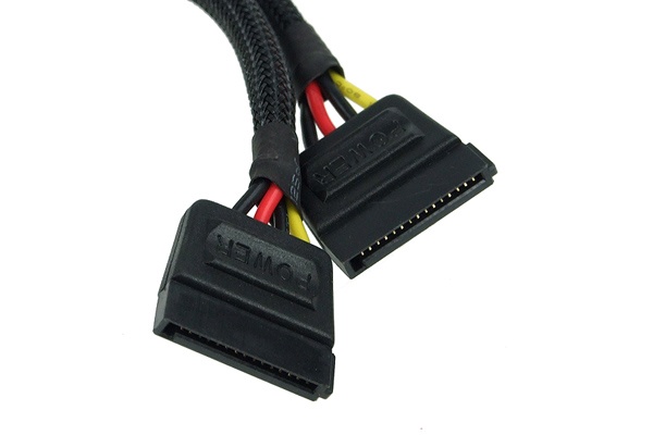 Phobya SATA power Y-cable SATA socket to 2x SATA plug 15cm - black ...
