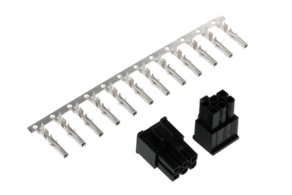 Phobya VGA Power Connector 6Pin male (square) incl. 6 Pins - 2 pcs ...