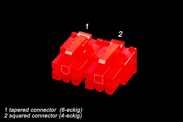 Phobya VGA Power Connector 6Pin male (square) incl. 6 Pins - 2 pcs ...