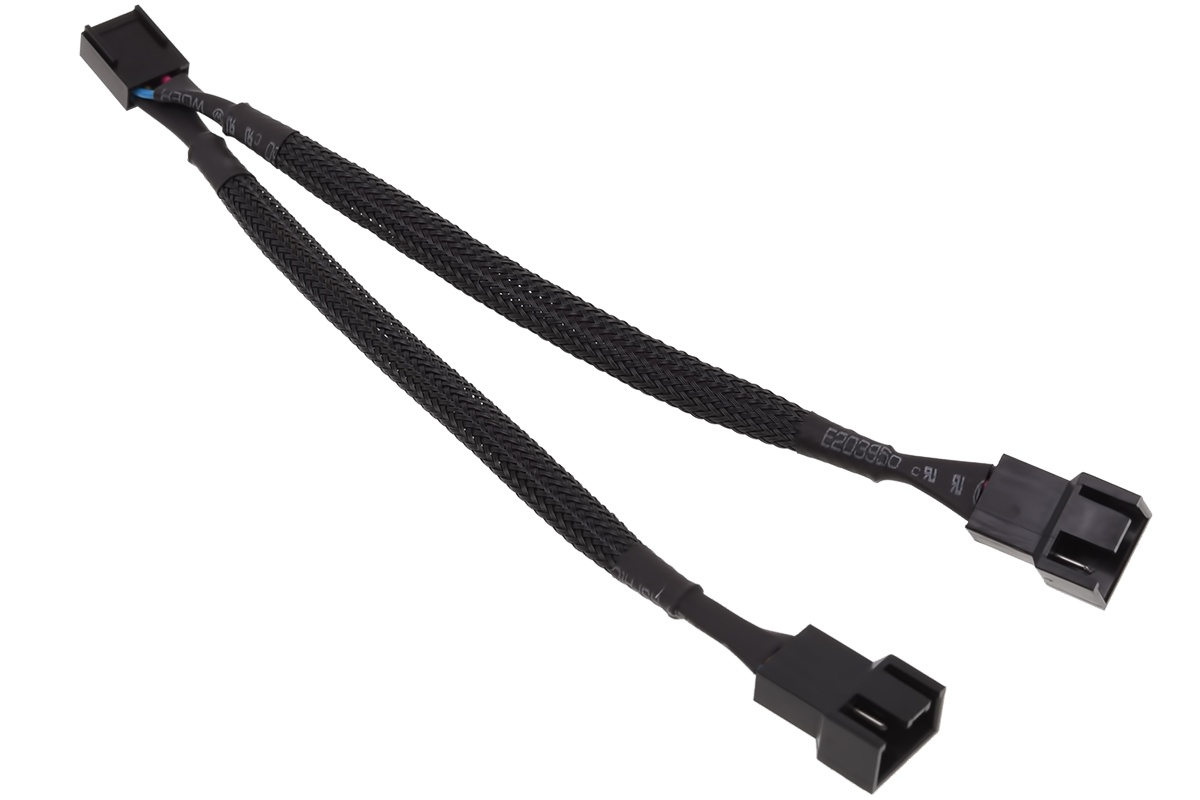 Phobya Y-cable 4pin PWM 2x 4Pin PWM 10cm - black - Watercooling UK