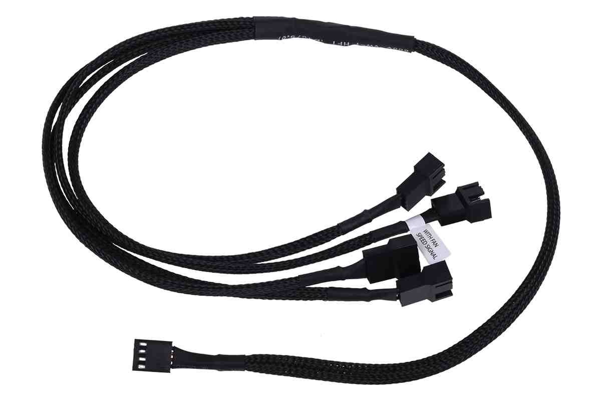 Phobya Y-cable 4Pin PWM to 4x 4Pin PWM 60cm - black - Watercooling UK