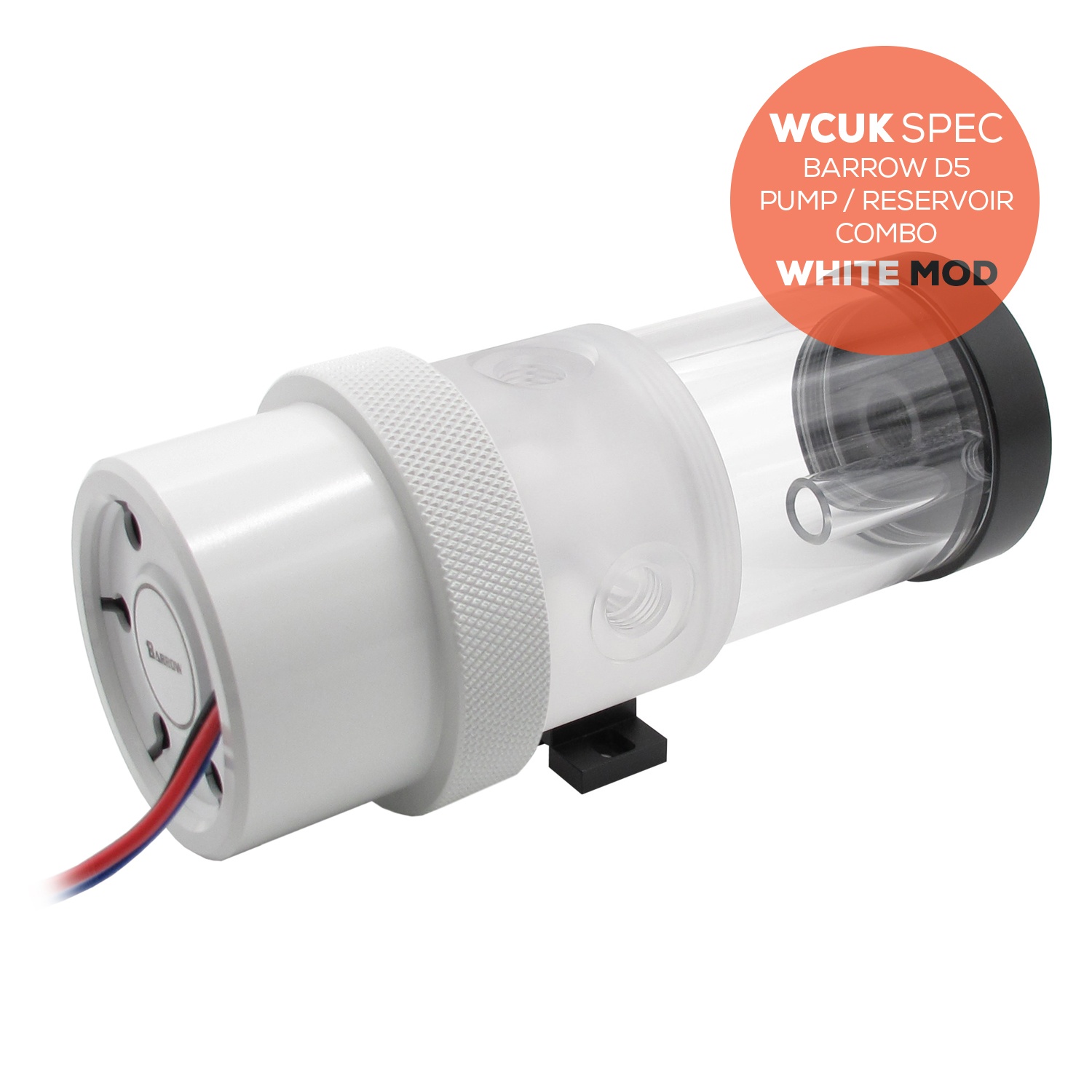 WCUK Spec - Barrow D5 Vario Pump / 90mm Reservoir - White - Watercooling UK