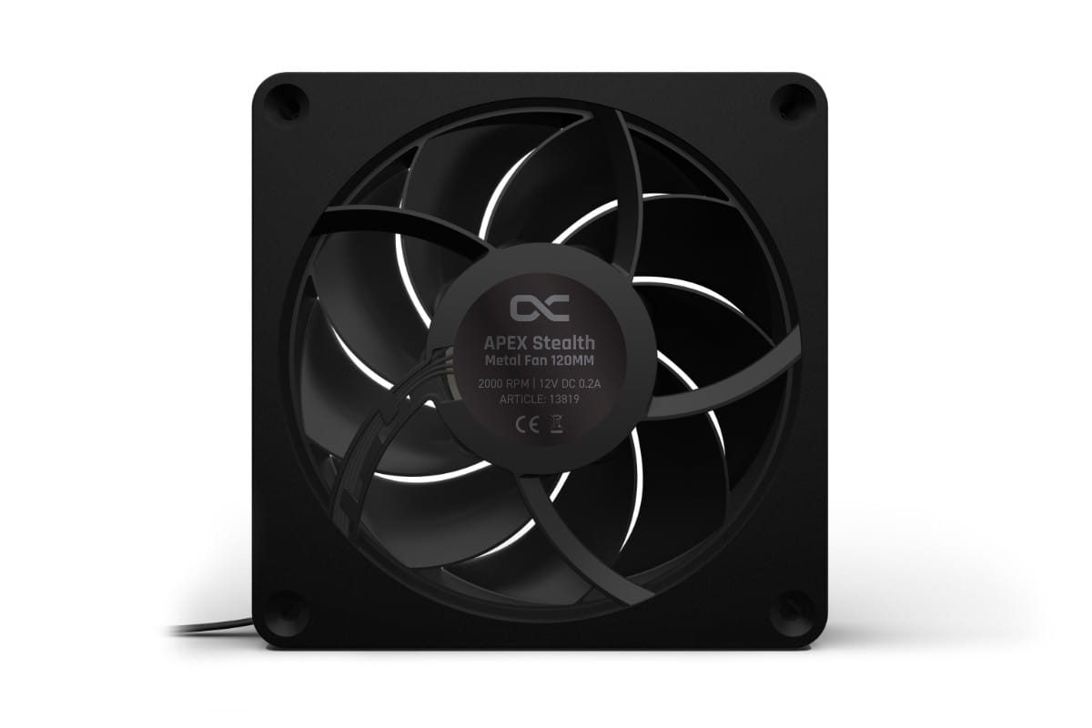 Alphacool Apex Stealth Metal fan 2000rpm matte black (120x120x25mm ...
