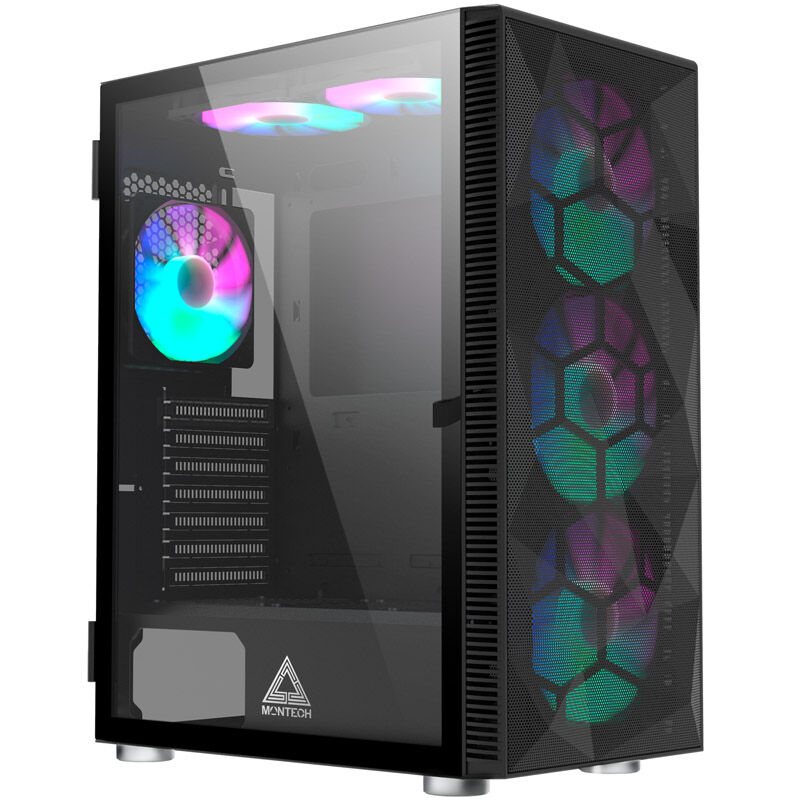 Montech X3 Mesh Midi-Tower, RGB, Tempered Glass - black - Watercooling UK