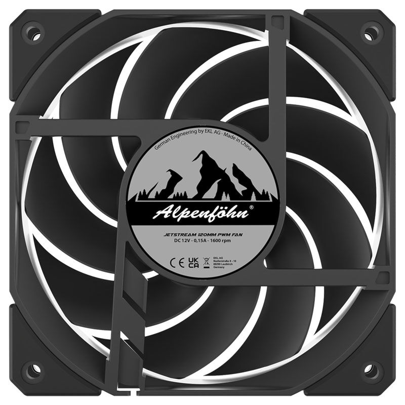 Alpenfohn 120 Jetstream PWM fans - pack of 3, black - Watercooling UK