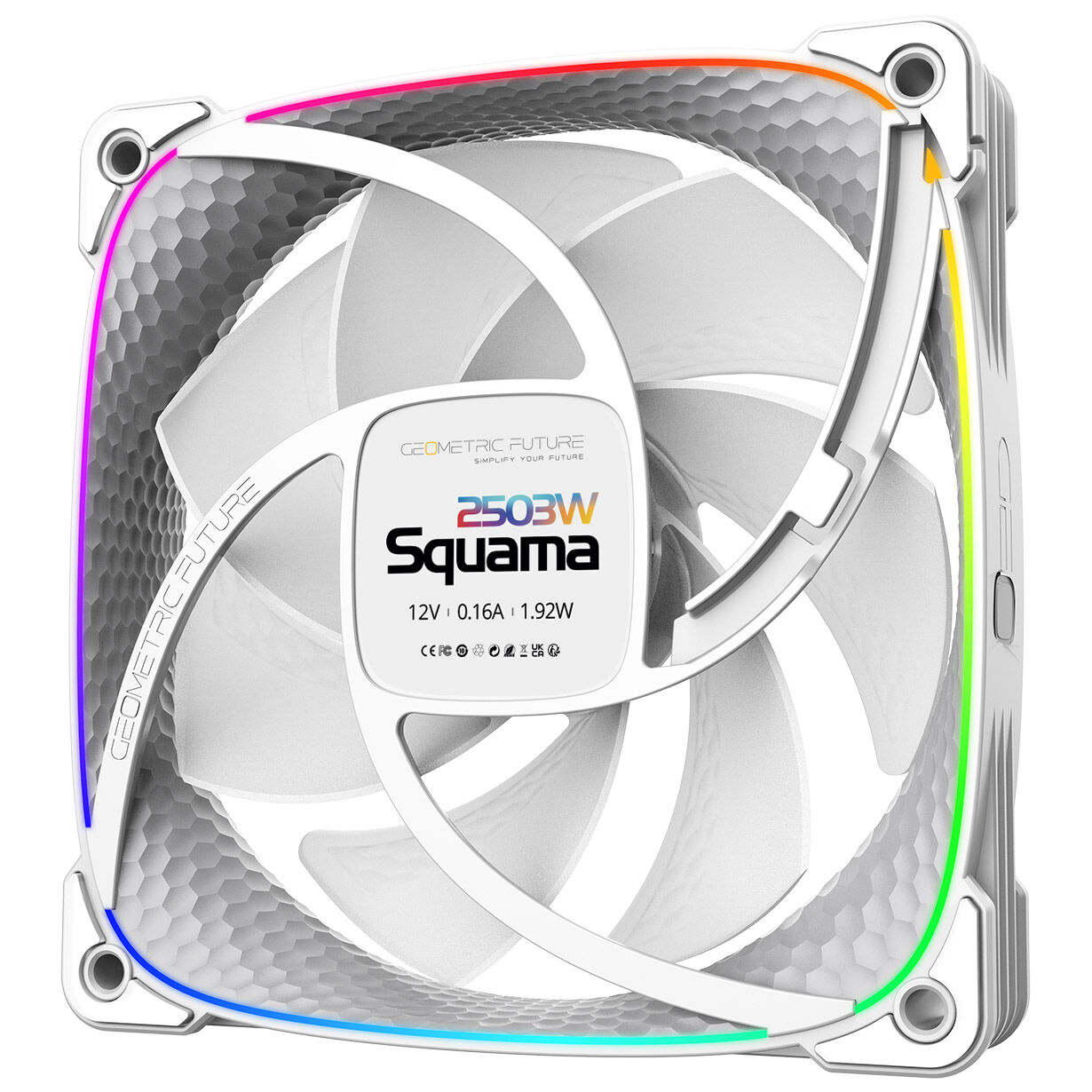 Geometric Future Squama 2503W RGB fan - 120 mm, white - Watercooling UK