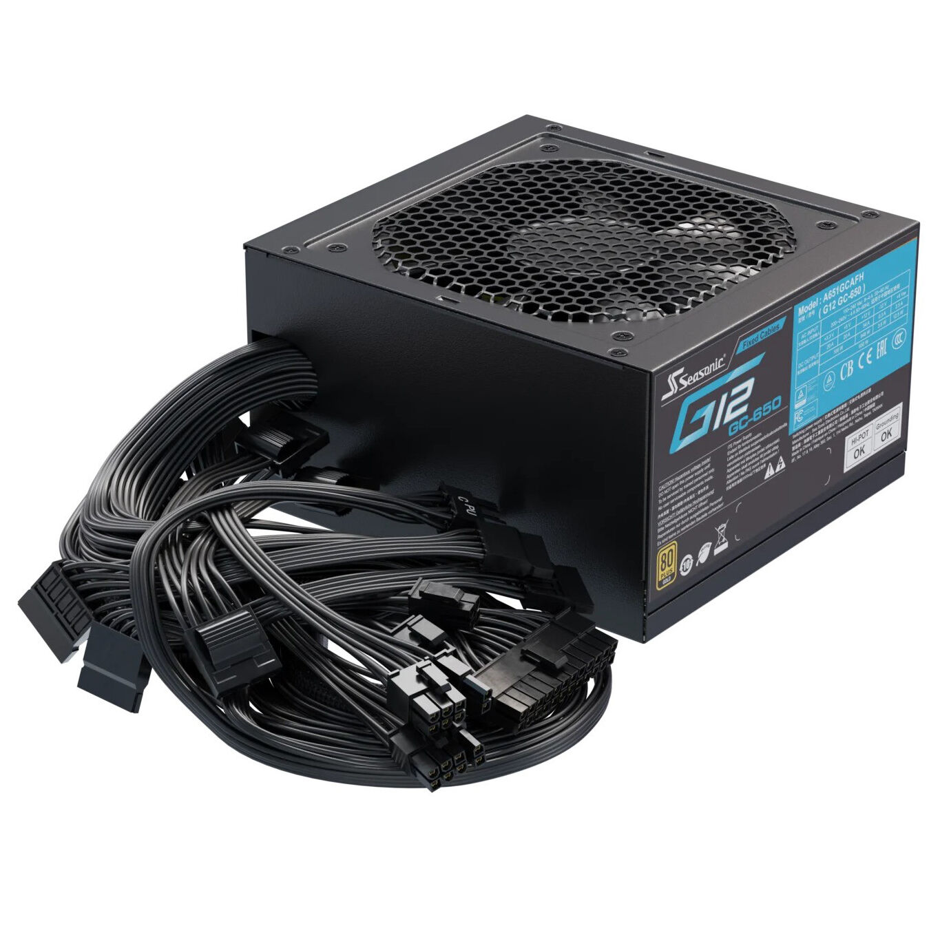 Seasonic G12 GC 80 PLUS Gold power supply - 650 Watt, black ...