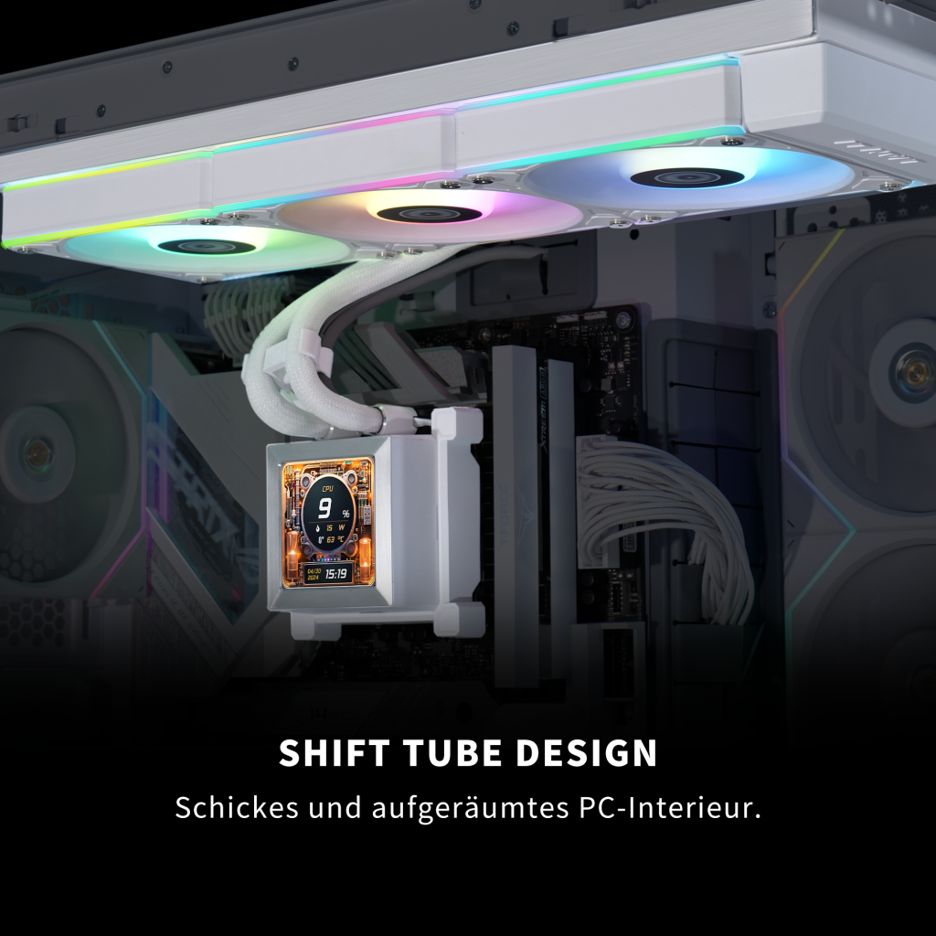 Lian Li HydroShift LCD 360 ARGB AIO Water Cooler - white - Watercooling UK