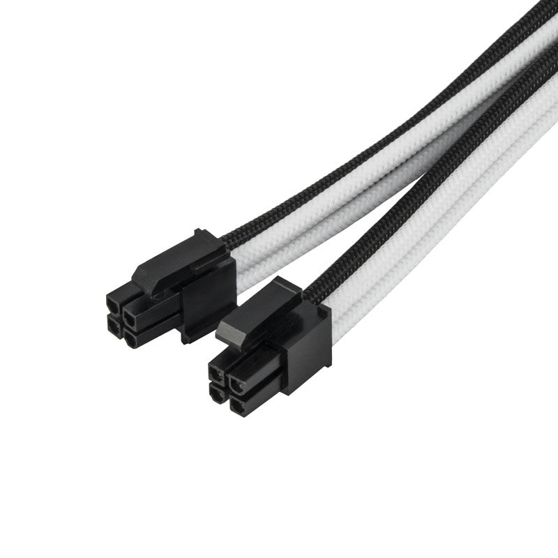Silverstone EPS 8-pin to EPS/ATX 4+4-pin cable, 300mm - black/white ...