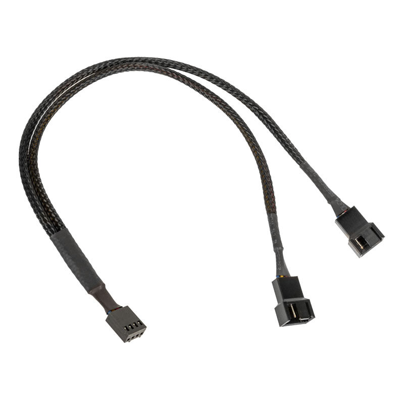 Kolink 1-2 PWM fan splitter cable - 35 cm, braided, black - Watercooling UK