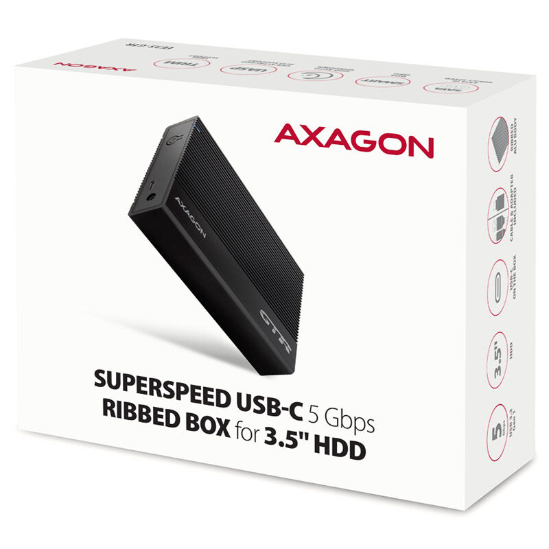 AXAGON EE35-GTR USB-C 3.2 Gen 1 - SATA 6G, 3.5 external hard drive ...