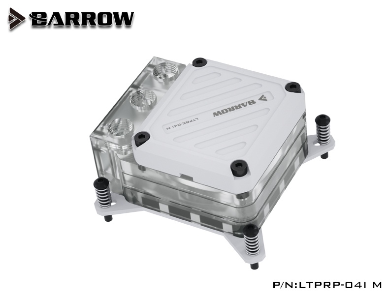 Barrow CPU Waterblock with Integrated 10W PWM Pump (White) - INTEL 115x ...