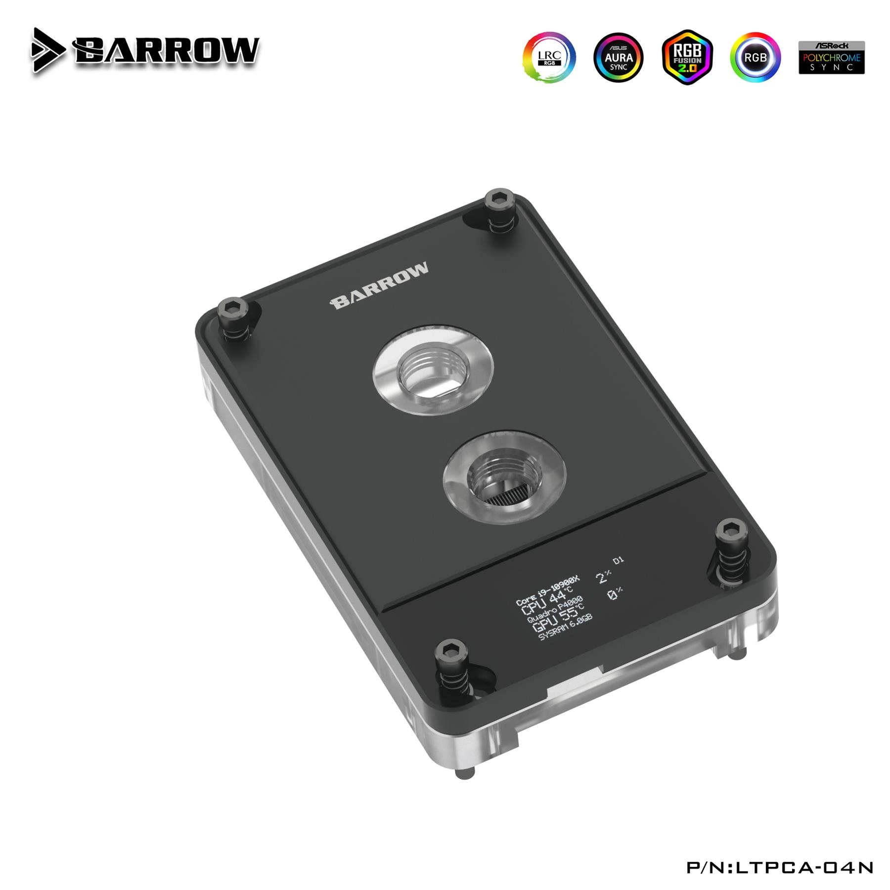 Barrow OLED Display CPU Waterblock with Hardware Monitor, 5v aRGB, AM4 ...