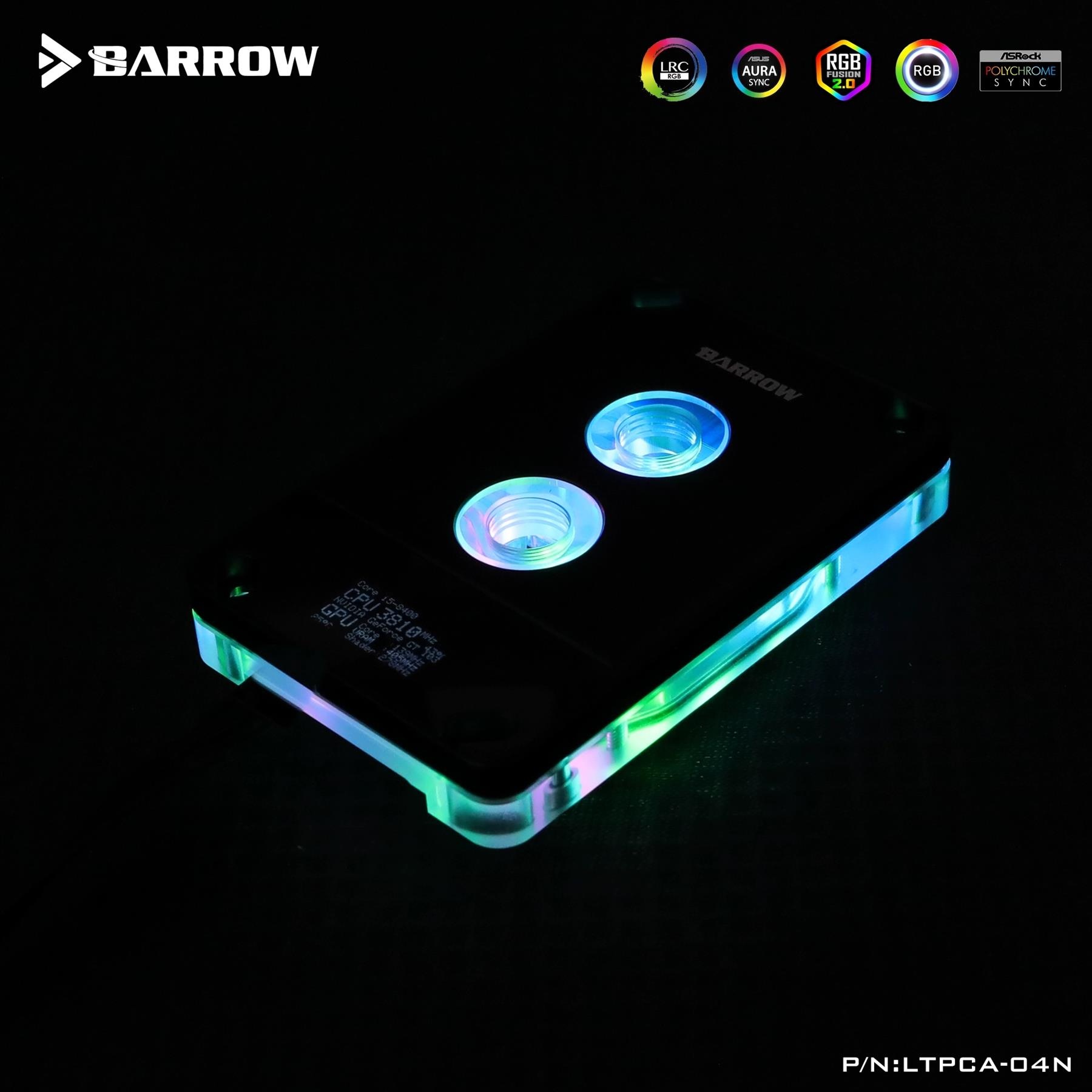 Barrow OLED Display CPU Waterblock with Hardware Monitor, 5v aRGB, AM4 ...