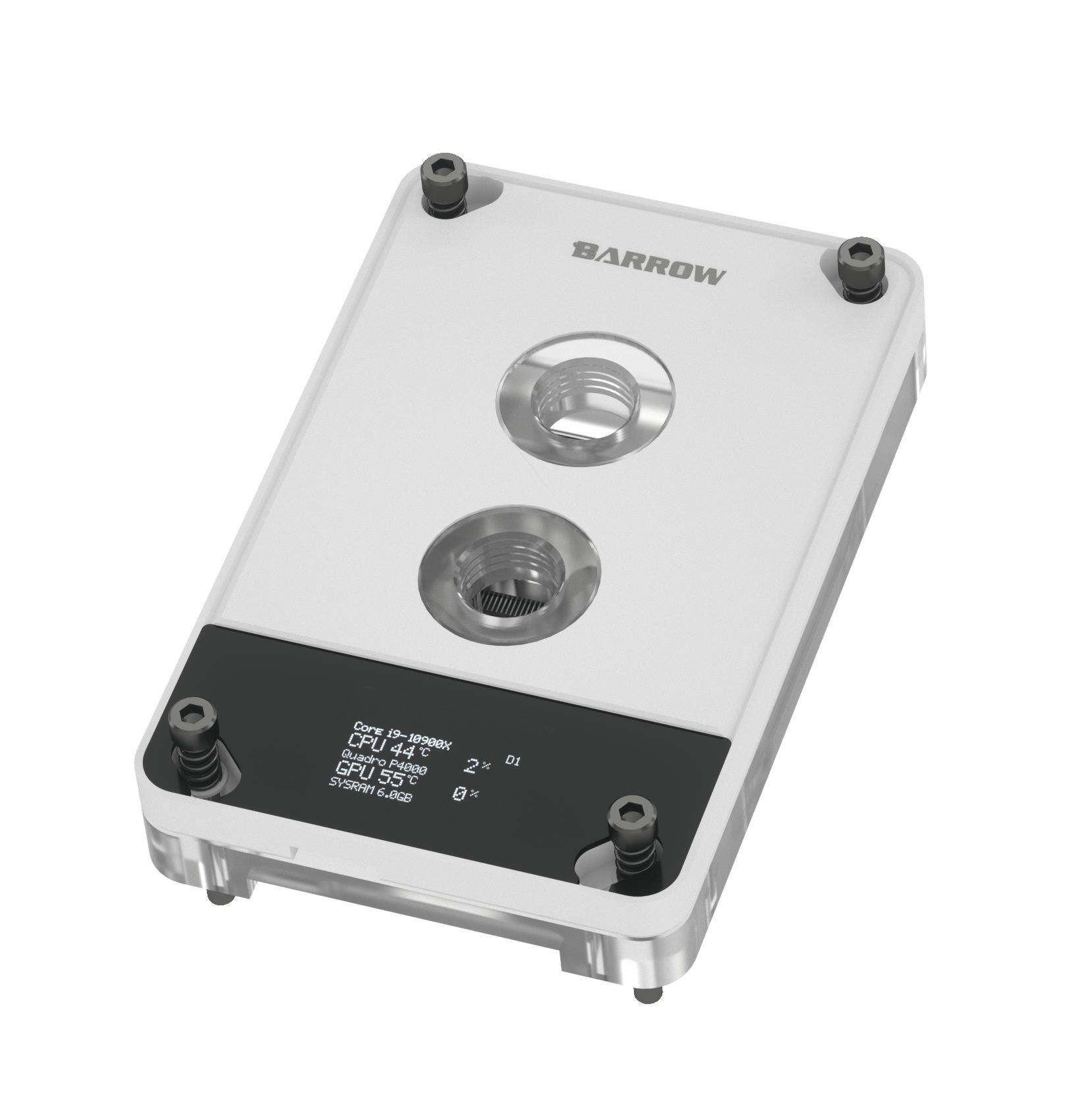 Barrow OLED Display CPU Waterblock with Hardware Monitor, 5v aRGB, AM4 ...