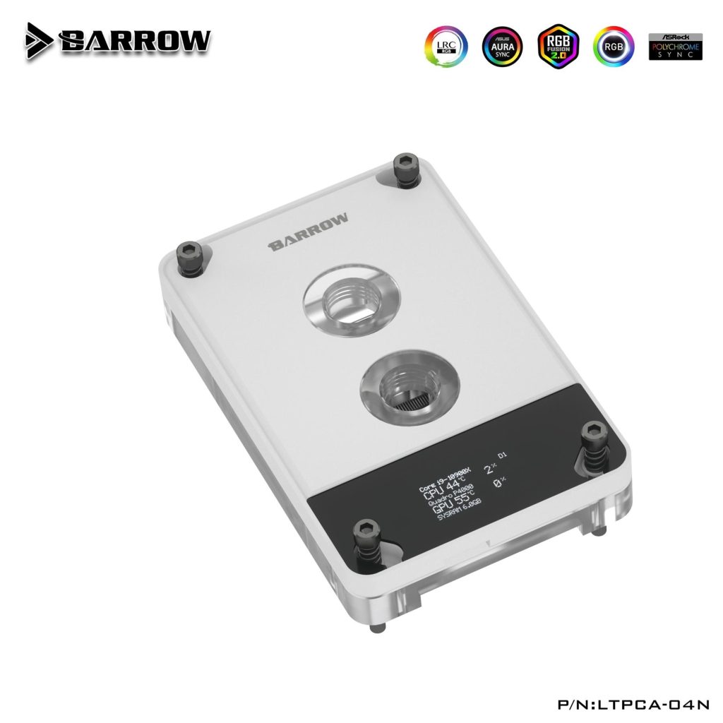 Barrow OLED Display CPU Waterblock with Hardware Monitor, 5v aRGB, AM4 ...