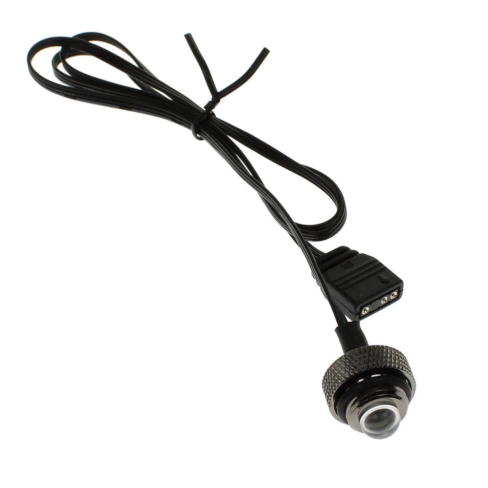 XSPC G1/4, 5V 3Pin aRGB LED Blank Plug - Black Chrome - Watercooling UK
