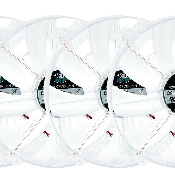 Cooler Master MegaFlow 200 Red LED Silent Fan (4x Fan Pack ...