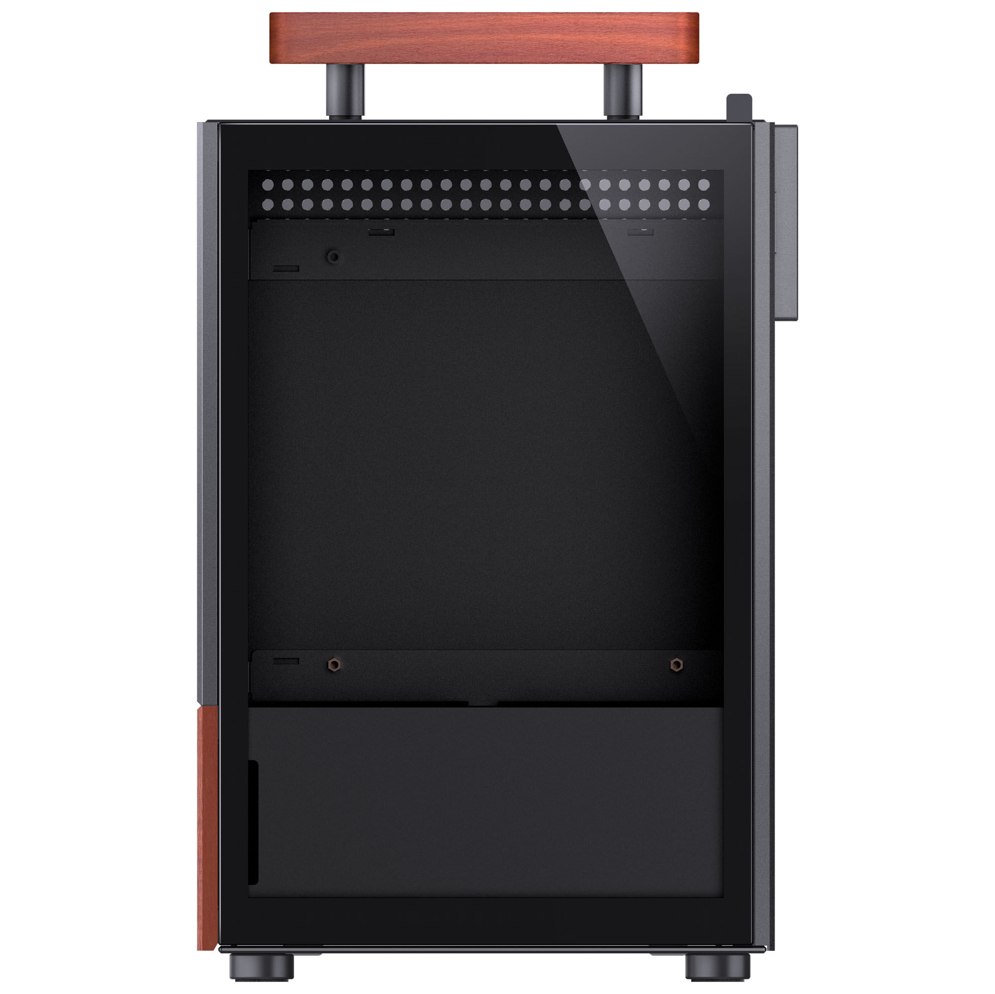 Jonsbo T6 PC Case, Mini-Tower, Mini-ITX, Tempered Glass, Wood - Black ...