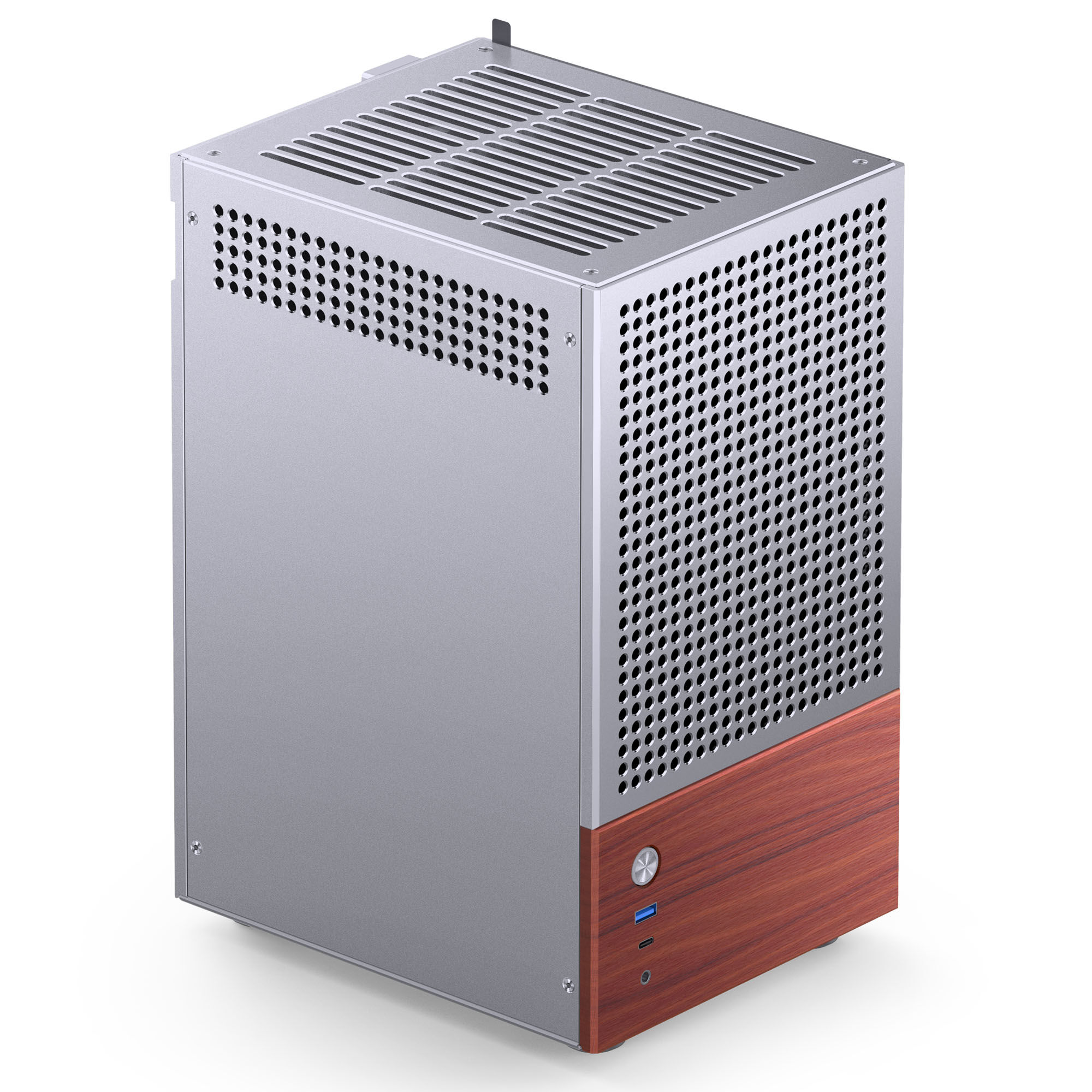 Jonsbo T6 PC Case, Mini-Tower, Mini-ITX, Tempered Glass, Wood - Silver ...