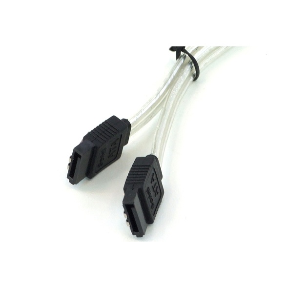 SATA tv cable 70cm straight, transparent, with safety latch ...