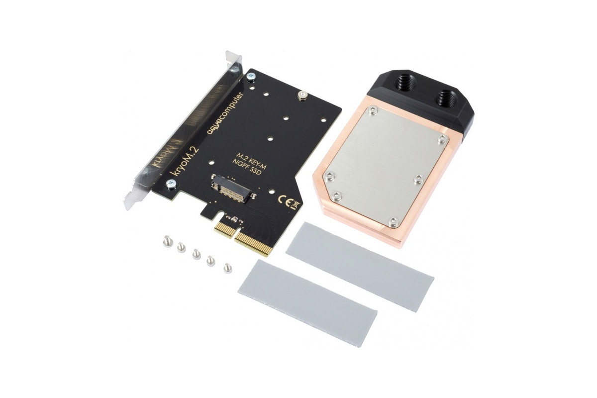 Aqua Computer kryoM.2 PCIe 3.0 x4 adapter for M.2 NGFF PCIe SSD, M-Key ...