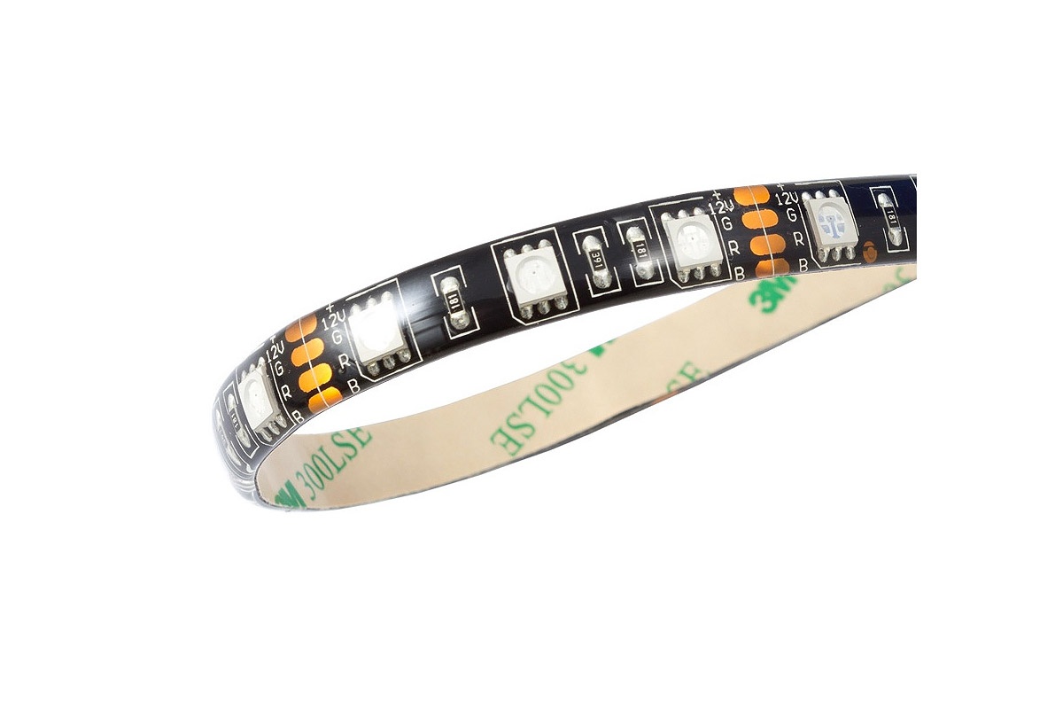 Aquacomputer RGB LED strip, IP65, black, length 100cm - Watercooling UK