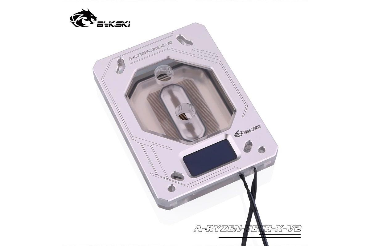 Bykski A-RYZEN-TECH-X-V2 5v RBW Addressable CPU Block with OLED Display ...