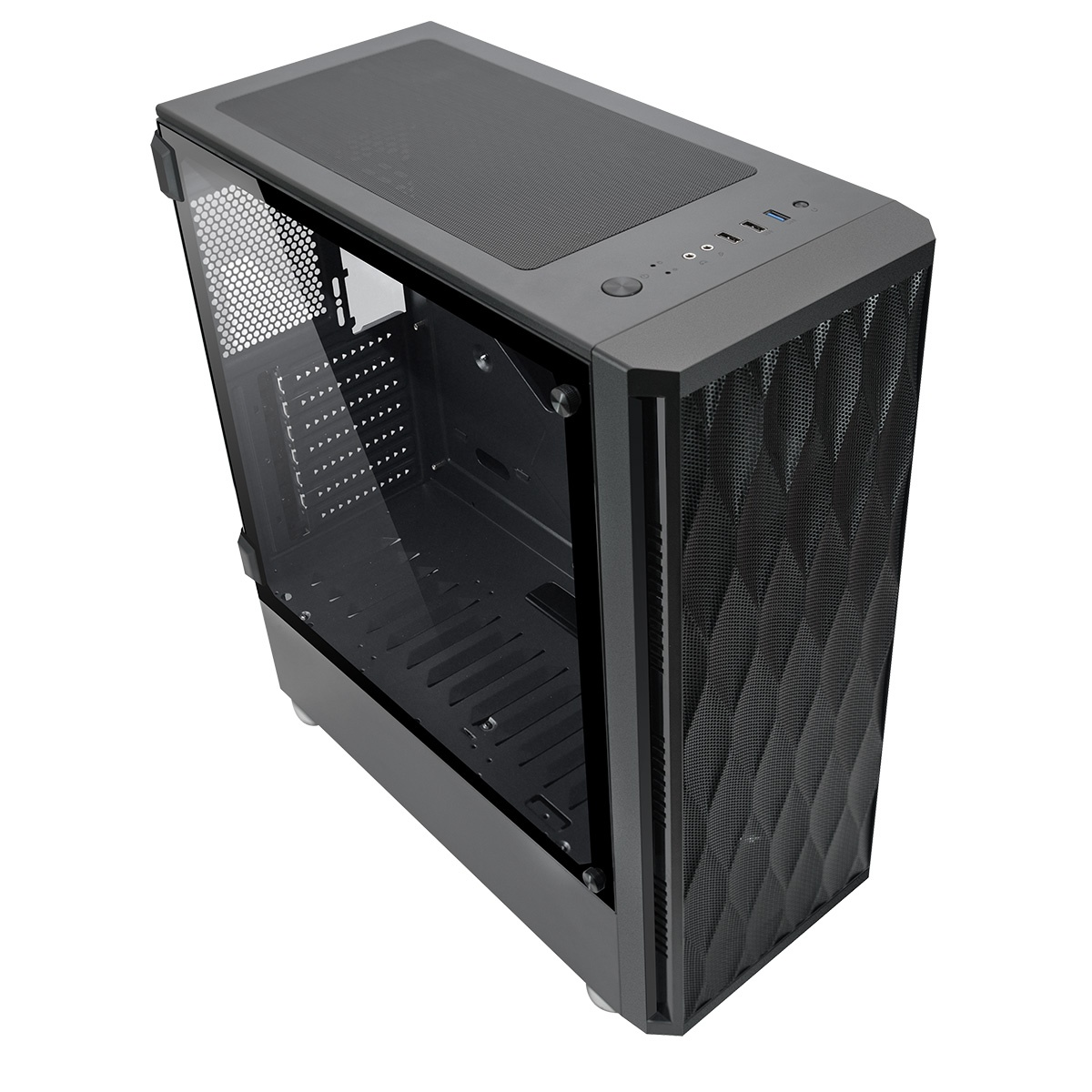 CiT C100 Mesh Midi Case With Front with Tempered Glass Side ...