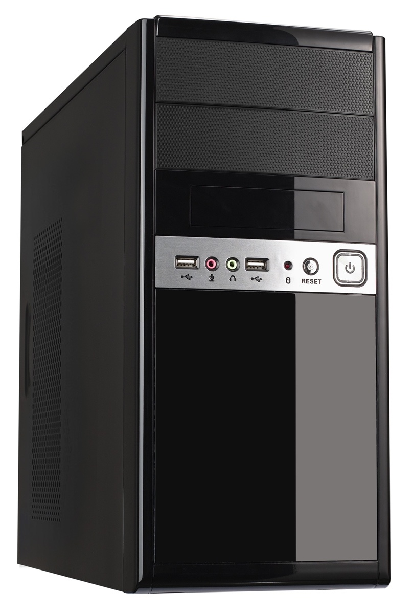 CiT 1016 Gloss Black/Silver Micro ATX Case 500w PSU - Watercooling UK