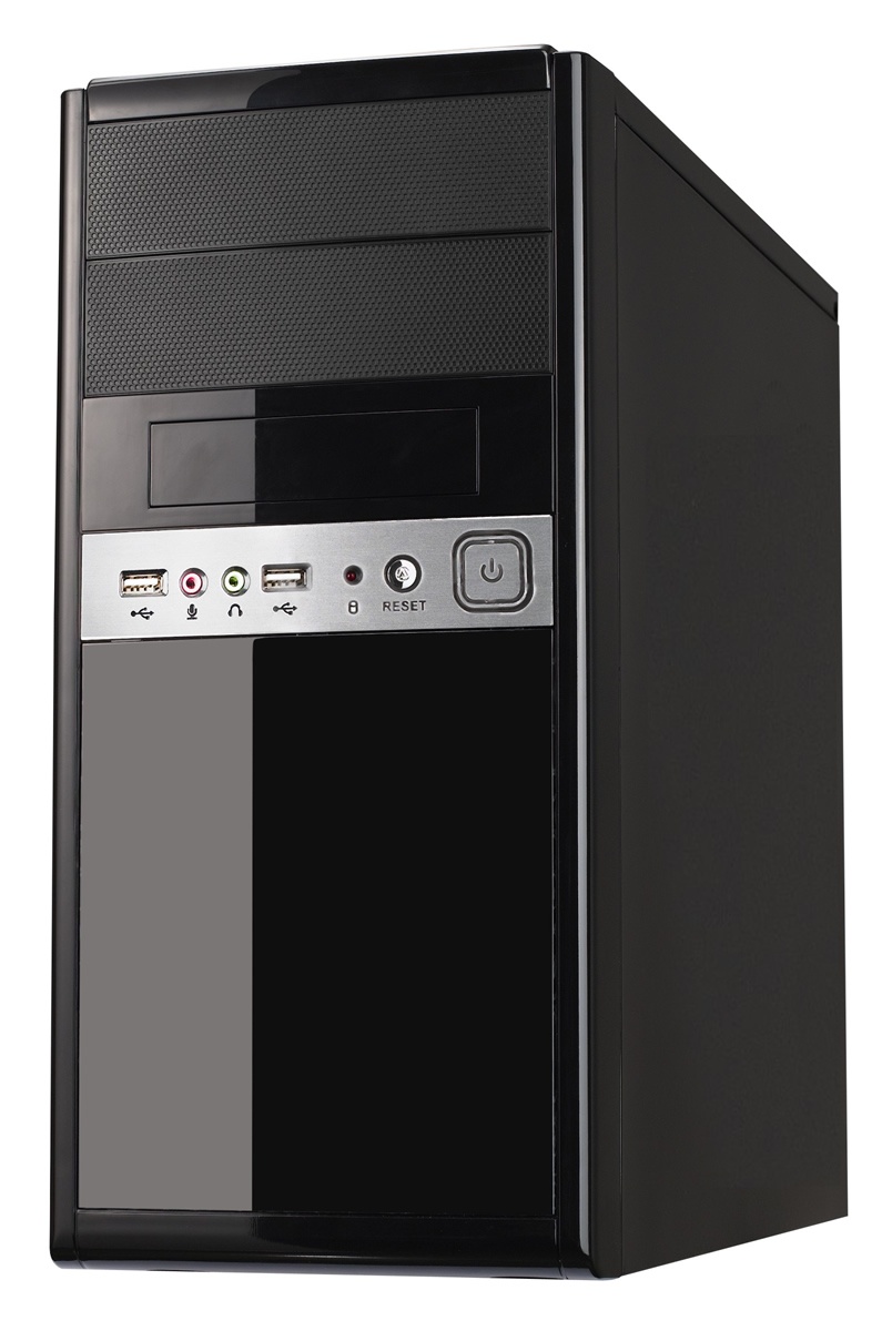 CiT 1016 Gloss Black/Silver Micro ATX Case 500w PSU - Watercooling UK