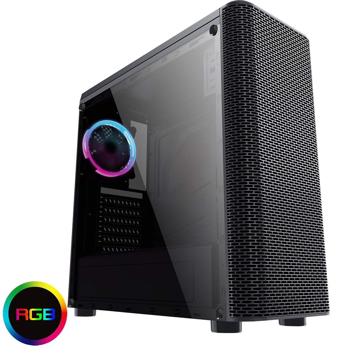 CIT Alizarin Black RGB Gaming Case With Full Acrylic Window ...