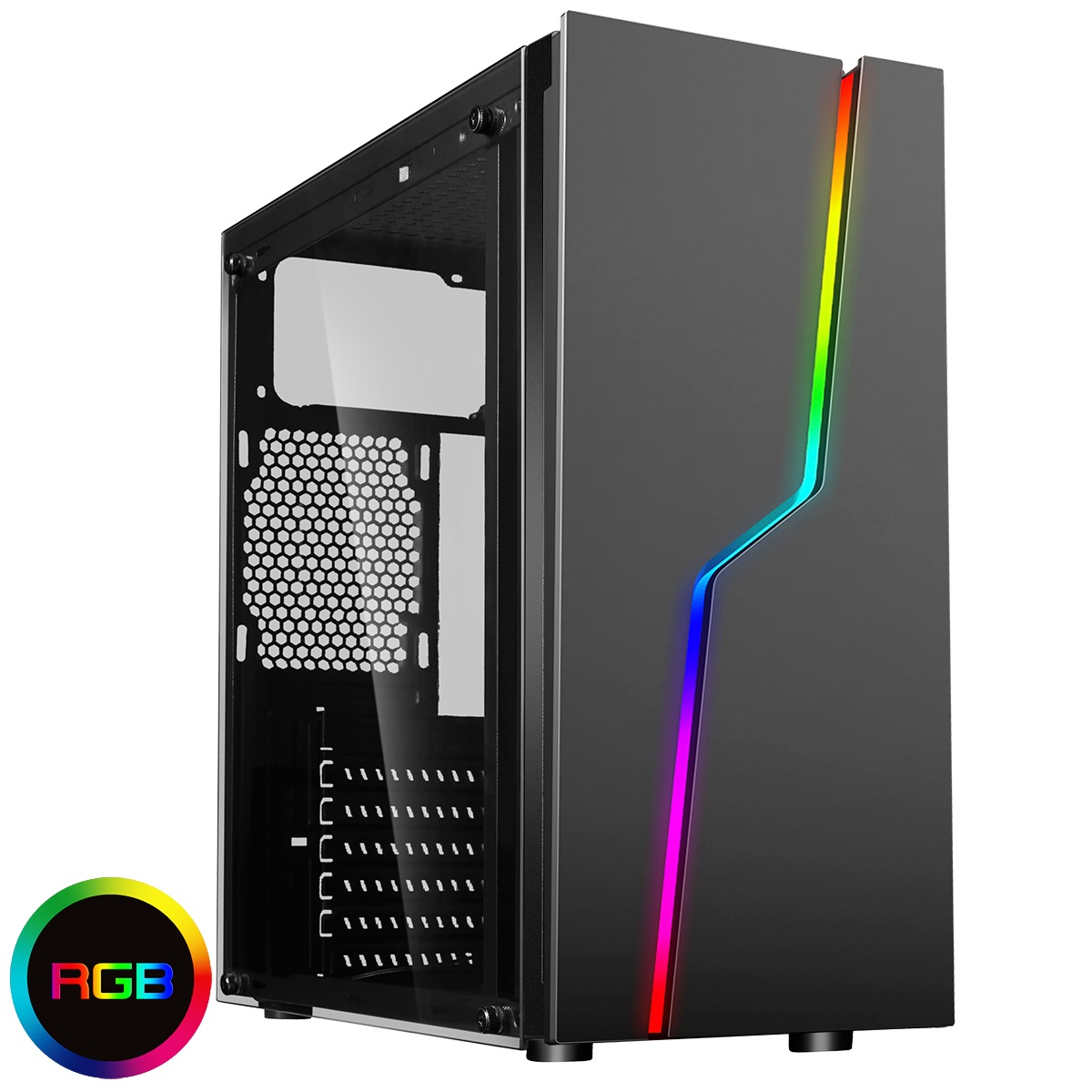 CiT Bolt RGB Tempered Glass Gaming Case - Watercooling UK