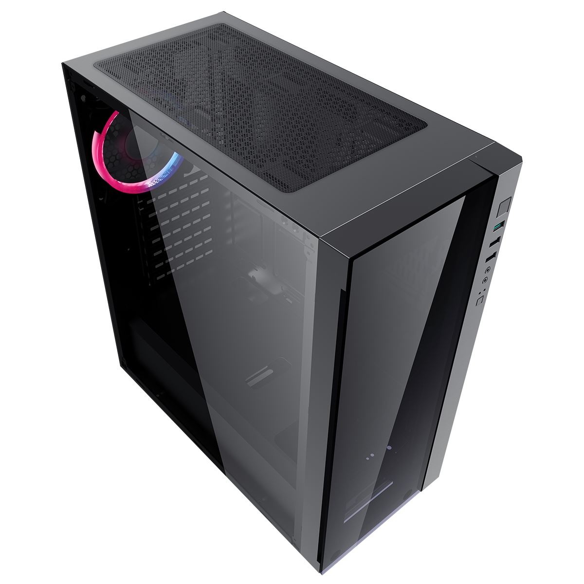 CiT Engine Black RGB Mid-Tower Gaming Case With Full Acrylic Window ...