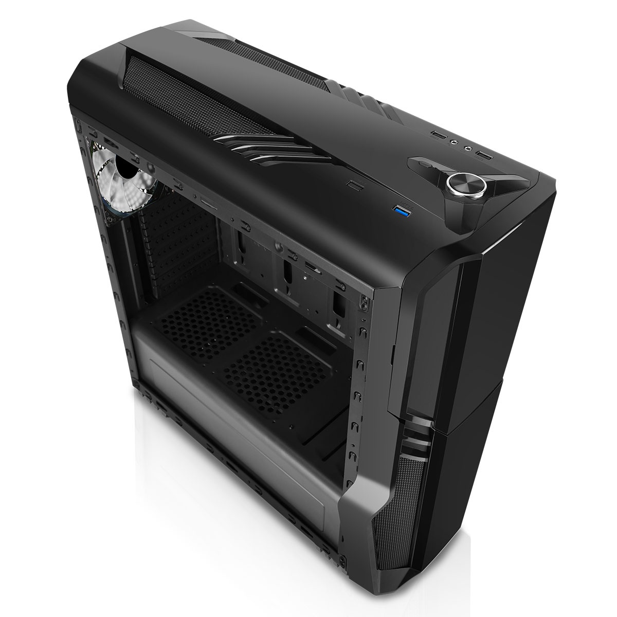 CIT G Force Black PC Gaming Case with 2 x RGB Front 1 x Rear Fans and ...
